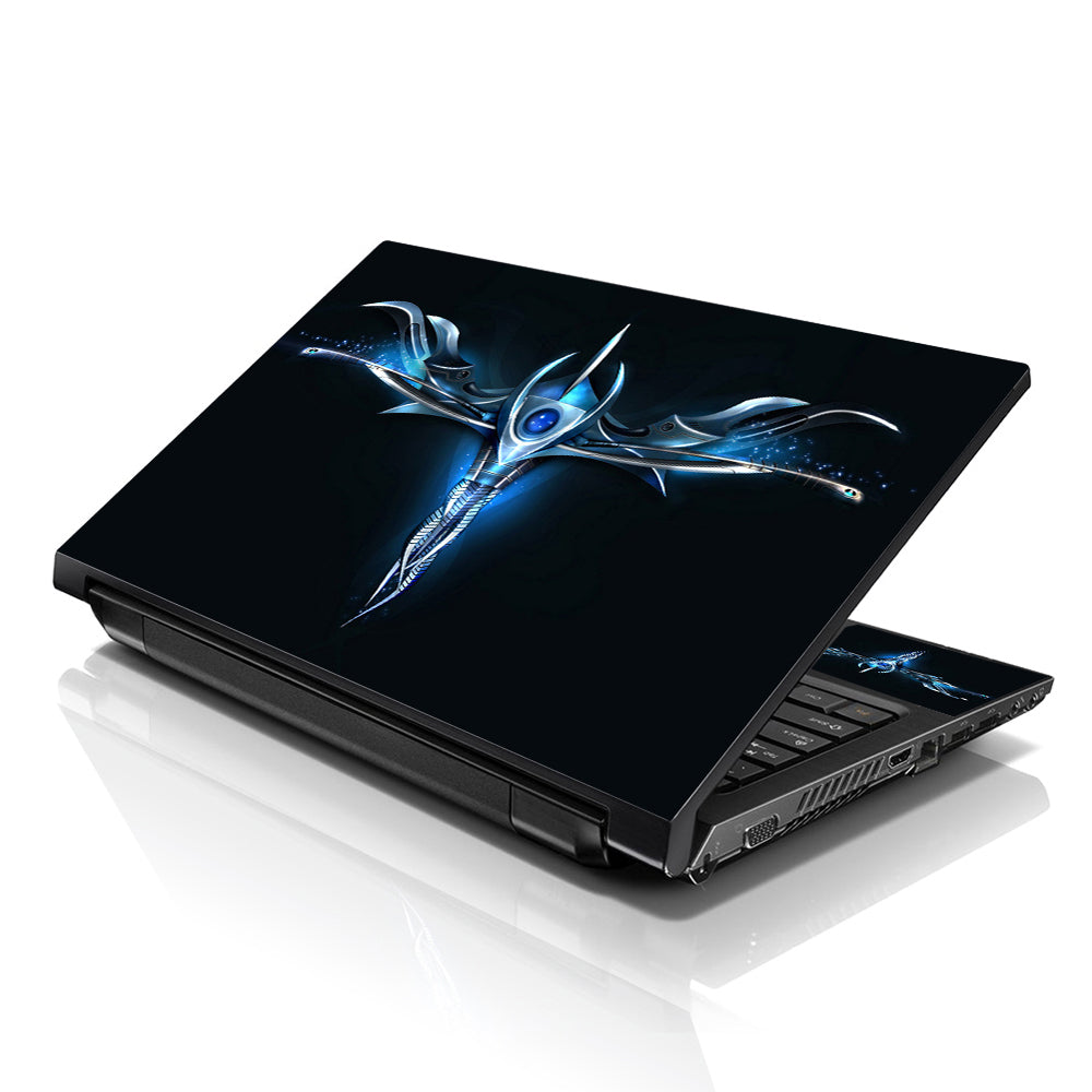Blue Sign Laptop Skin Decal with 2 Matched Graphical Wrist Padded ...