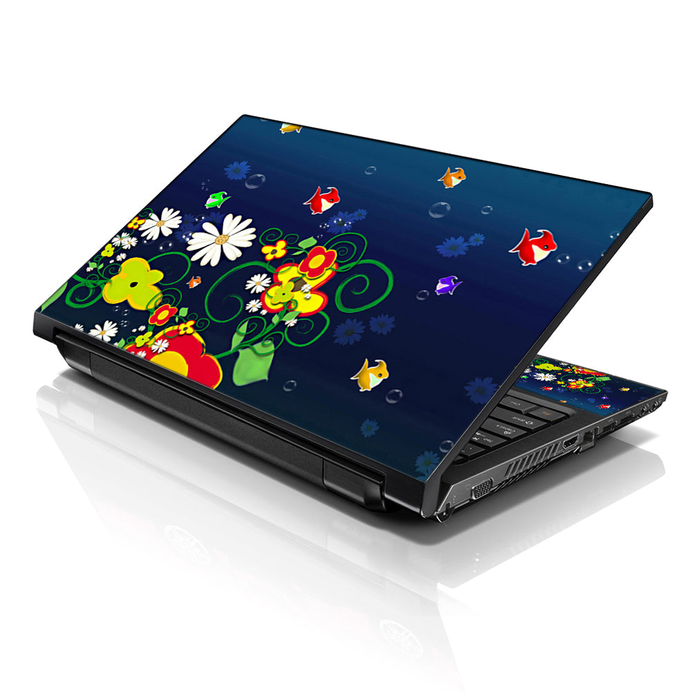 Ocean Fish Laptop Skin Decal with 2 Matched Graphical Wrist Padded ...