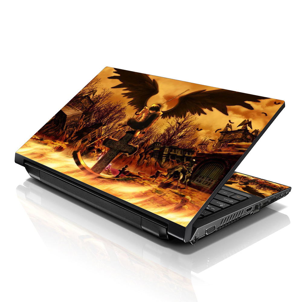 Cross Grave Laptop Skin Decal with 2 Matched Graphical Wrist Padded ...