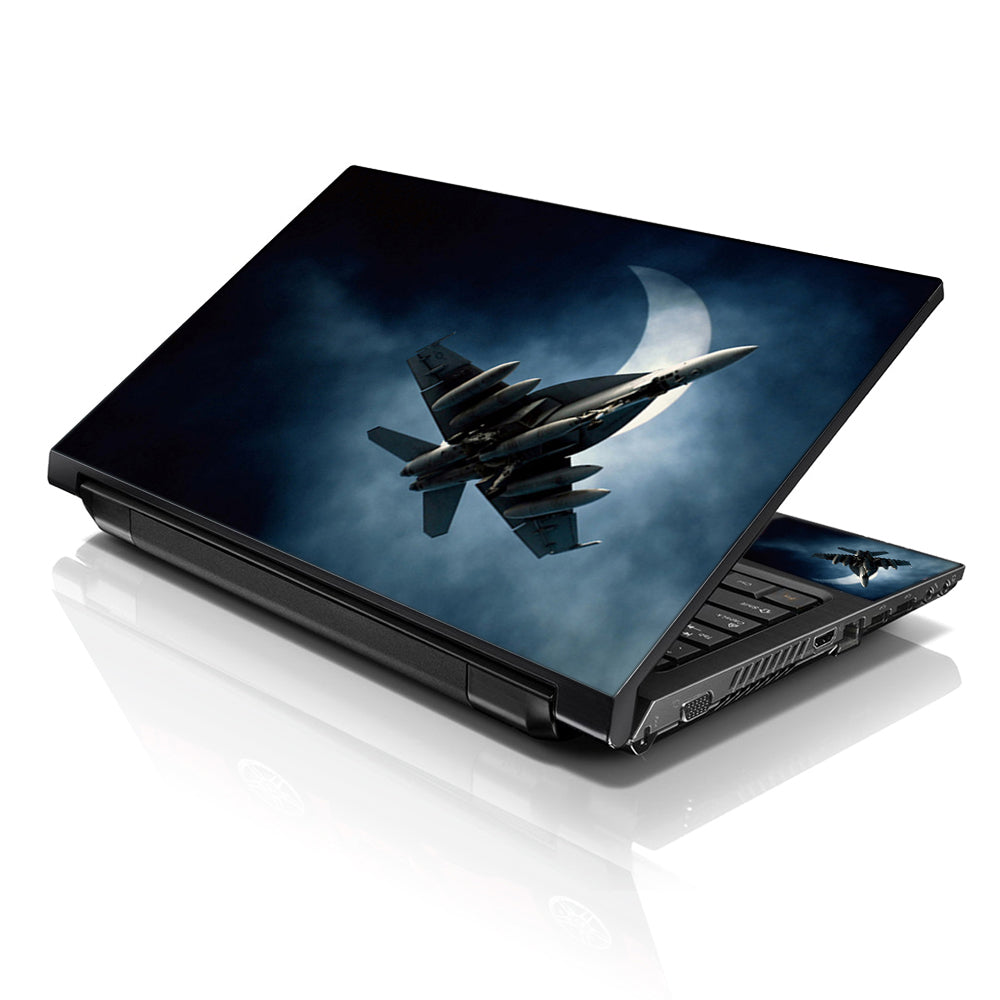 Midnight Military Plane Laptop Skin Decal with 2 Matched Graphical ...