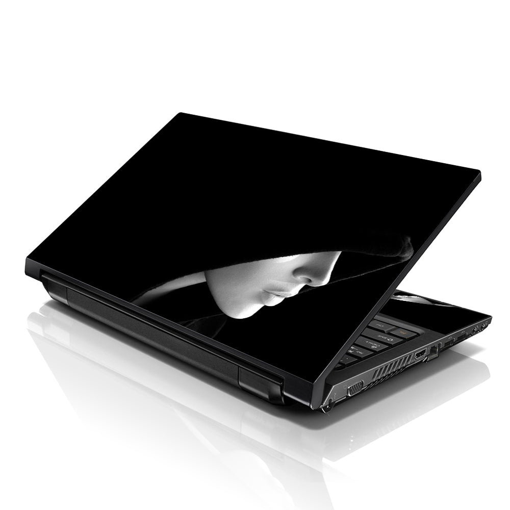 Hooded Girl Laptop Skin Decal with 2 Matched Graphical Wrist Padded ...