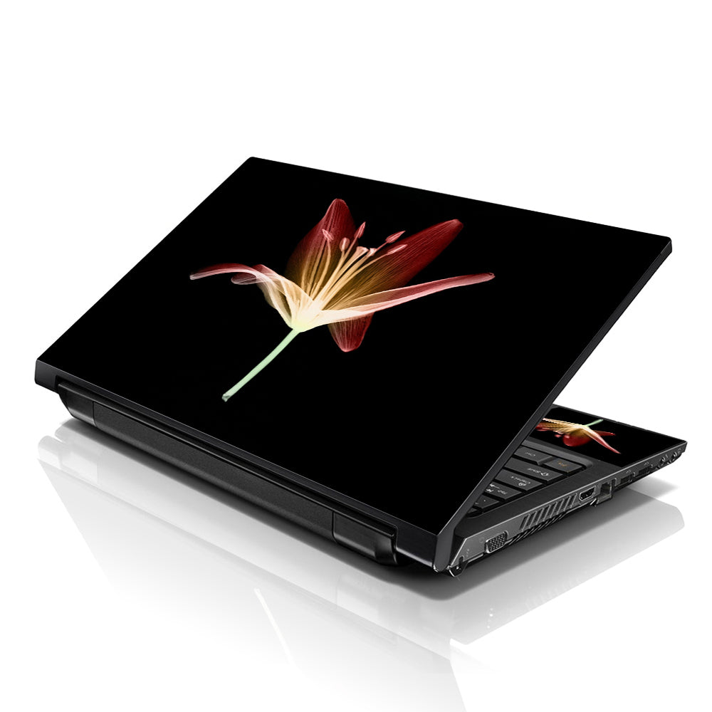 Flower Laptop Skin Decal with 2 Matched Graphical Wrist Padded Sticker ...