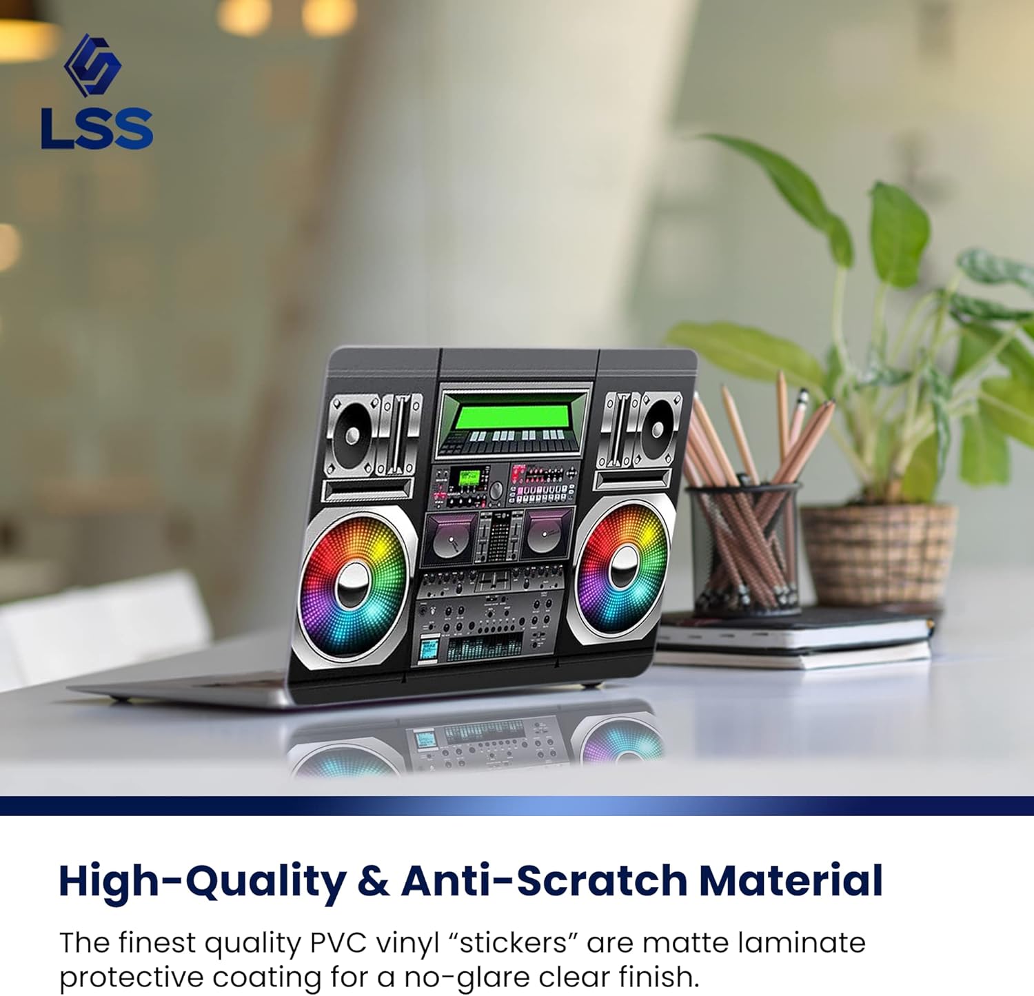 Boom Box Music Laptop Skin Decal with 2 Matched Graphical Wrist Padded ...