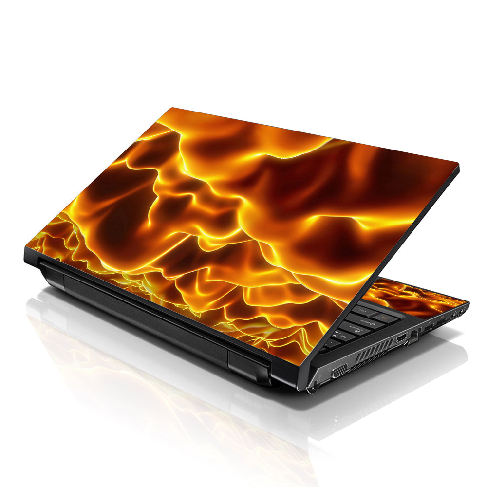Flames Laptop Skin Decal with 2 Matched Graphical Wrist Padded Sticker ...