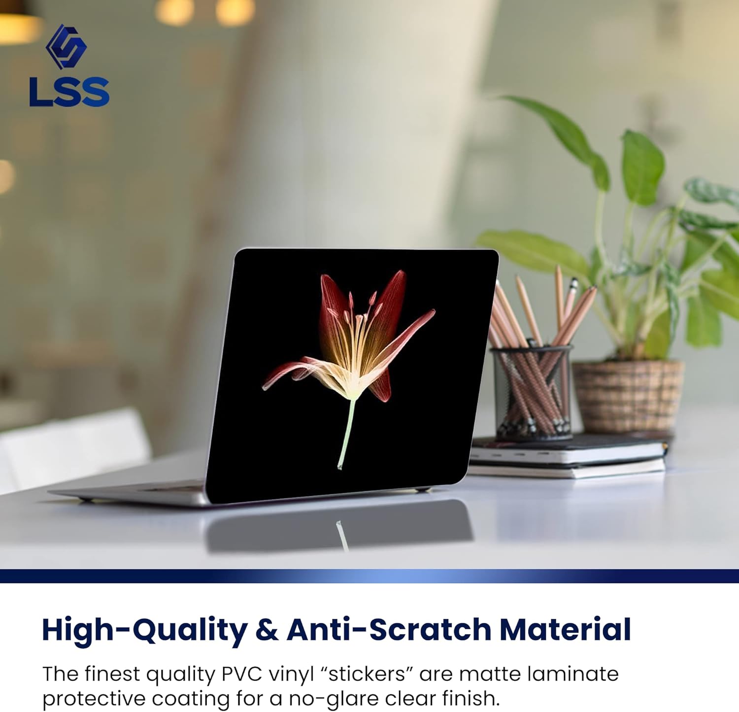 Flower Laptop Skin Decal with 2 Matched Graphical Wrist Padded Sticker ...