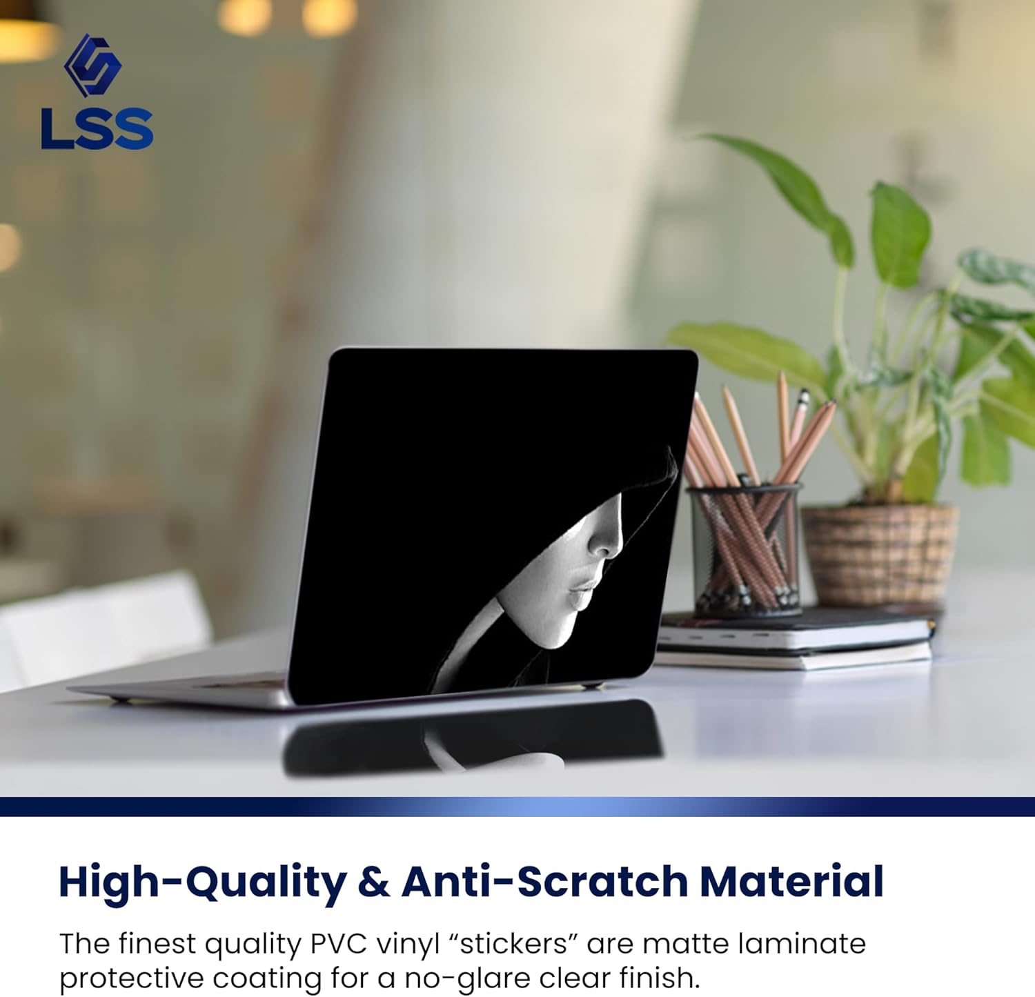 Hooded Girl Laptop Skin Decal with 2 Matched Graphical Wrist Padded ...