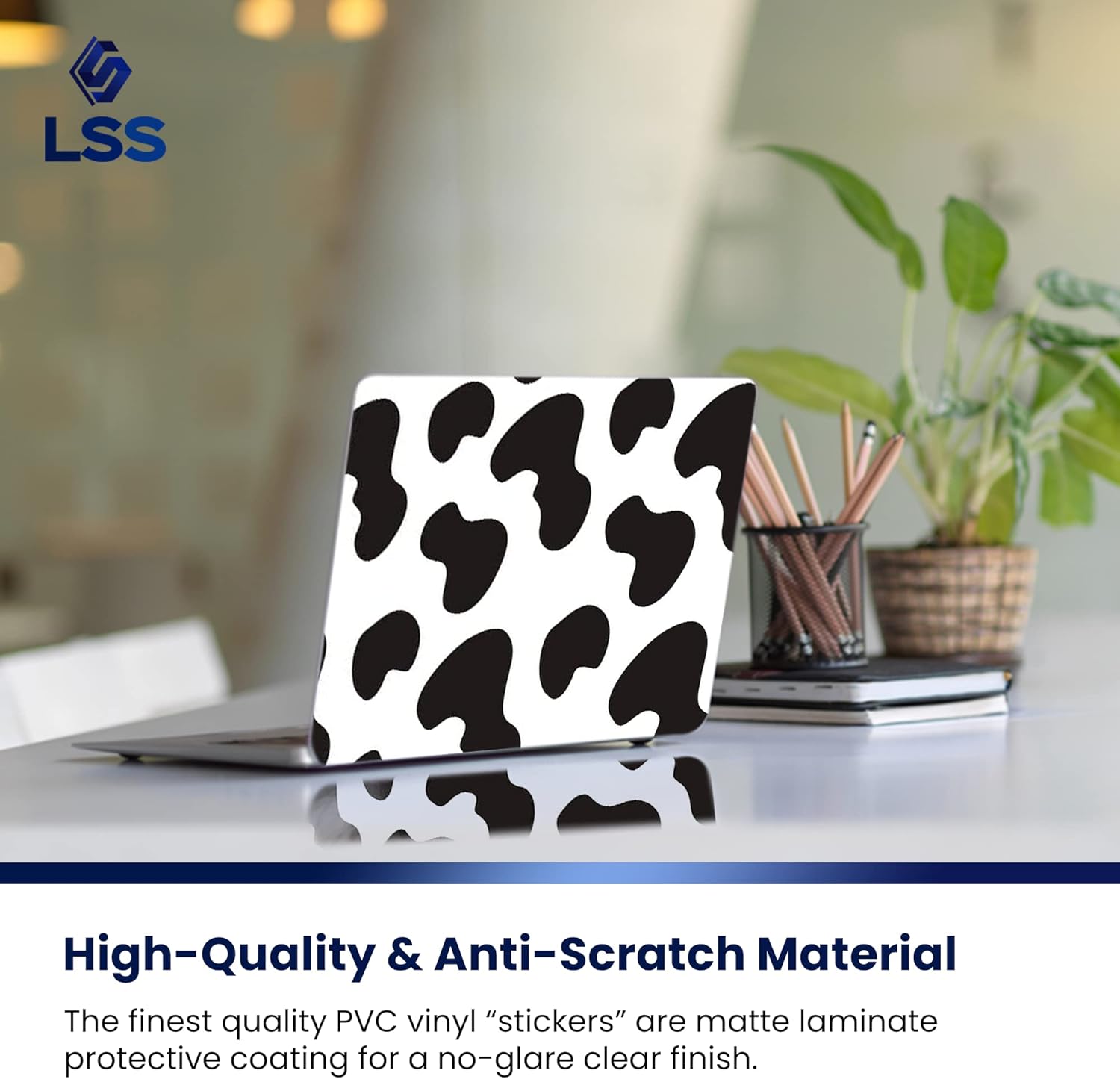 Cow Print Laptop Skin Decal with 2 Matched Graphical Wrist Padded ...