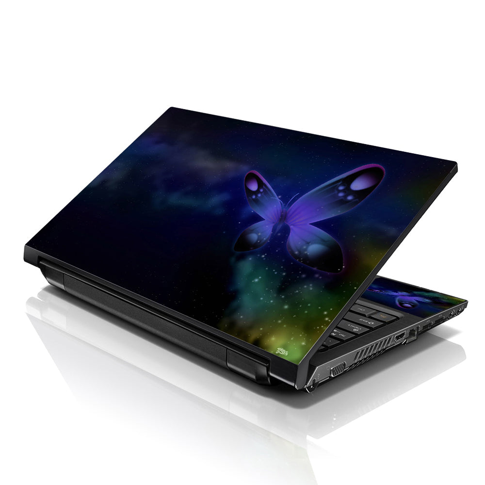 Purple & Blue Butterfly Laptop Skin Decal with 2 Matched Graphical ...