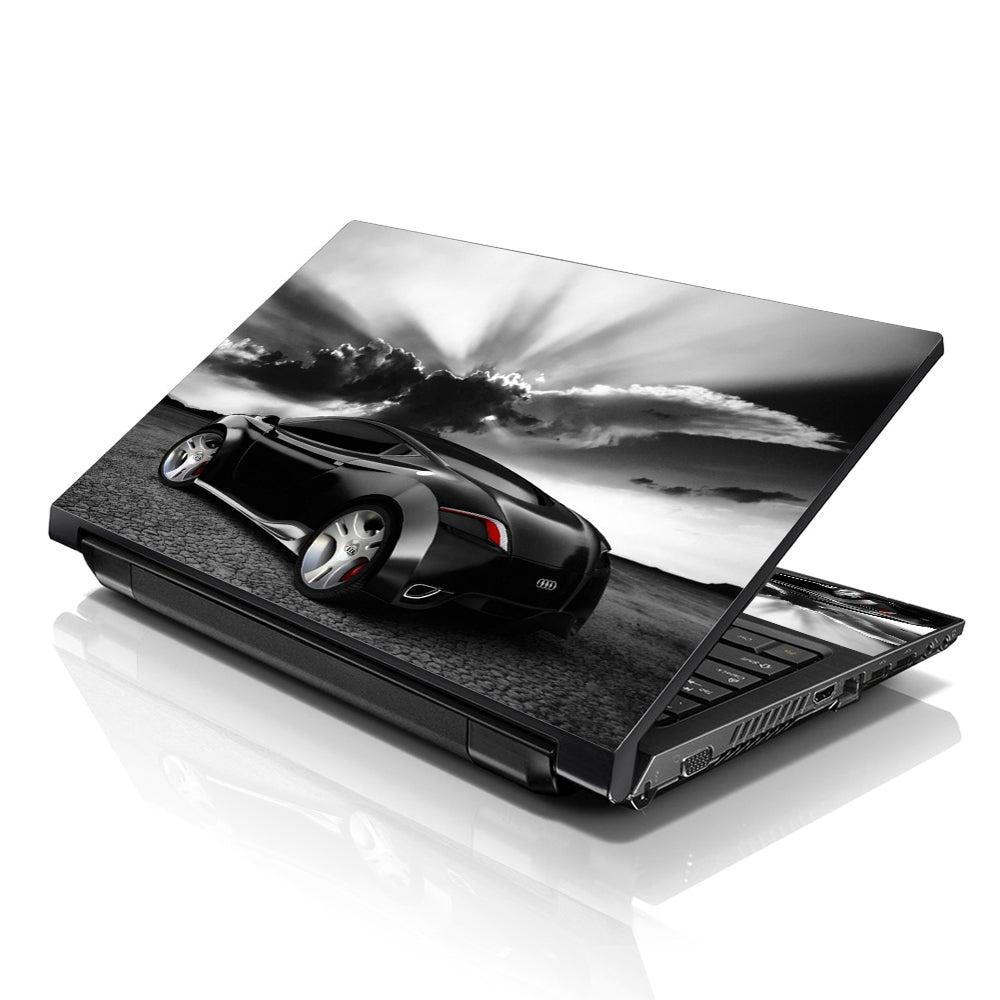 Race Car Sunset Laptop Skin Decal with 2 Matched Graphical Wrist Padded ...