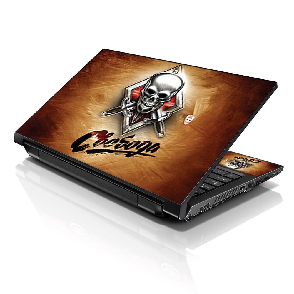 Skull Laptop Skin Decal with 2 Matched Graphical Wrist Padded Sticker ...