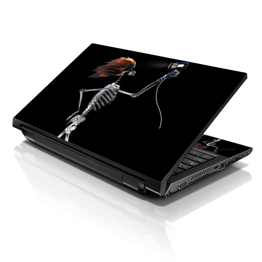 Skull with Red Hair Laptop Skin Decal with 2 Matched Graphical Wrist ...
