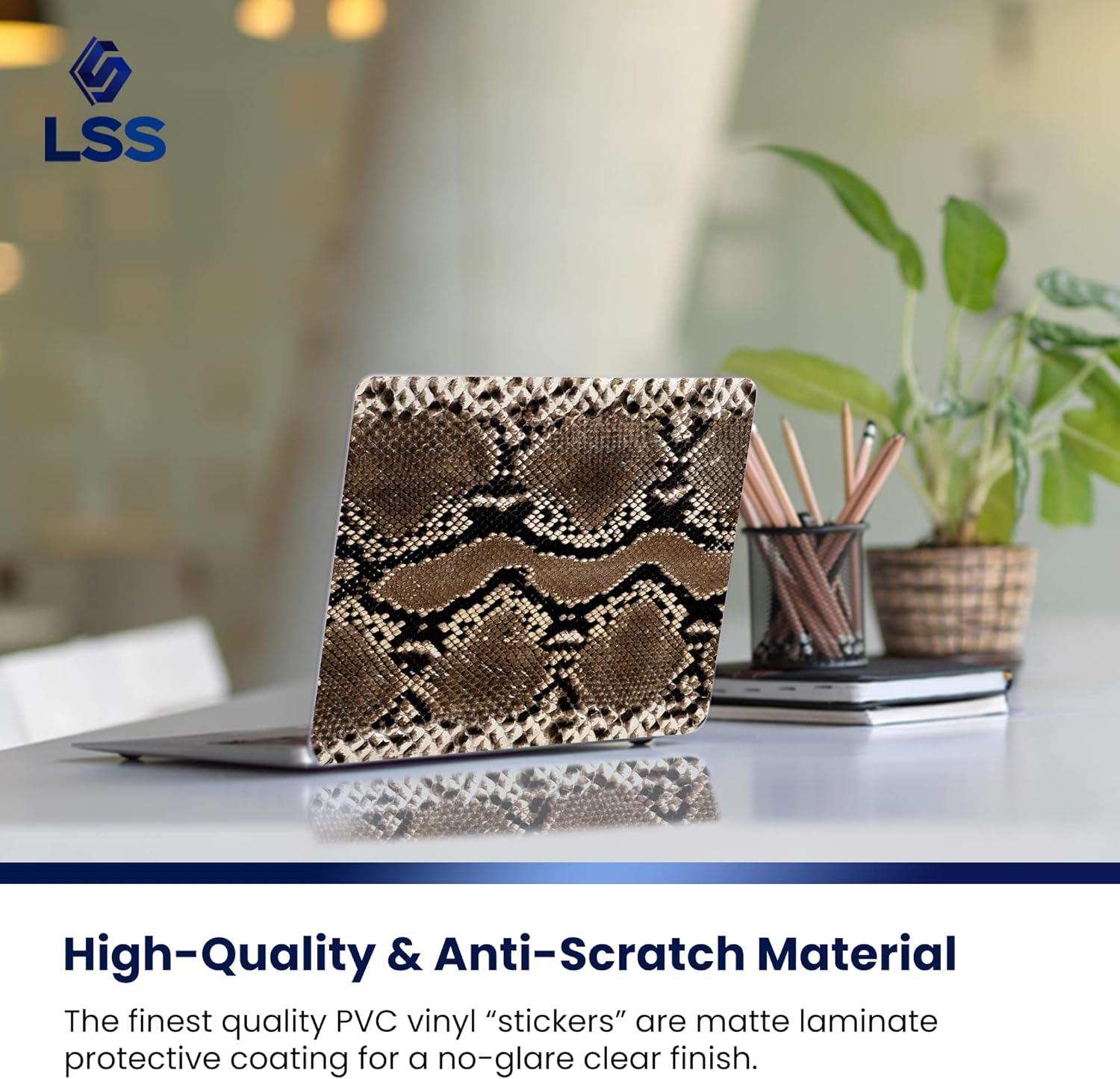 Snake Print Laptop Skin Decal with 2 Matched Graphical Wrist Padded ...