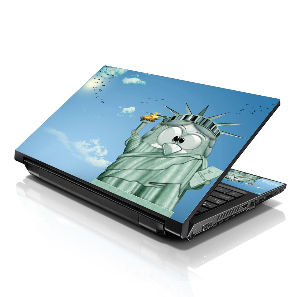 Statue Of Liberty Cartoon Laptop Skin Decal with 2 Matched Graphical ...