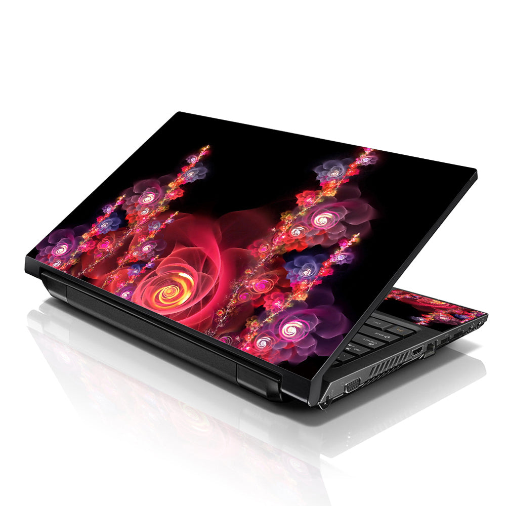 Twilight Floral Laptop Skin Decal with 2 Matched Graphical Wrist Padded ...
