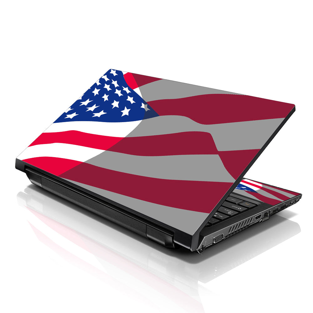 USA Flag Laptop Skin Decal with 2 Matched Graphical Wrist Padded ...