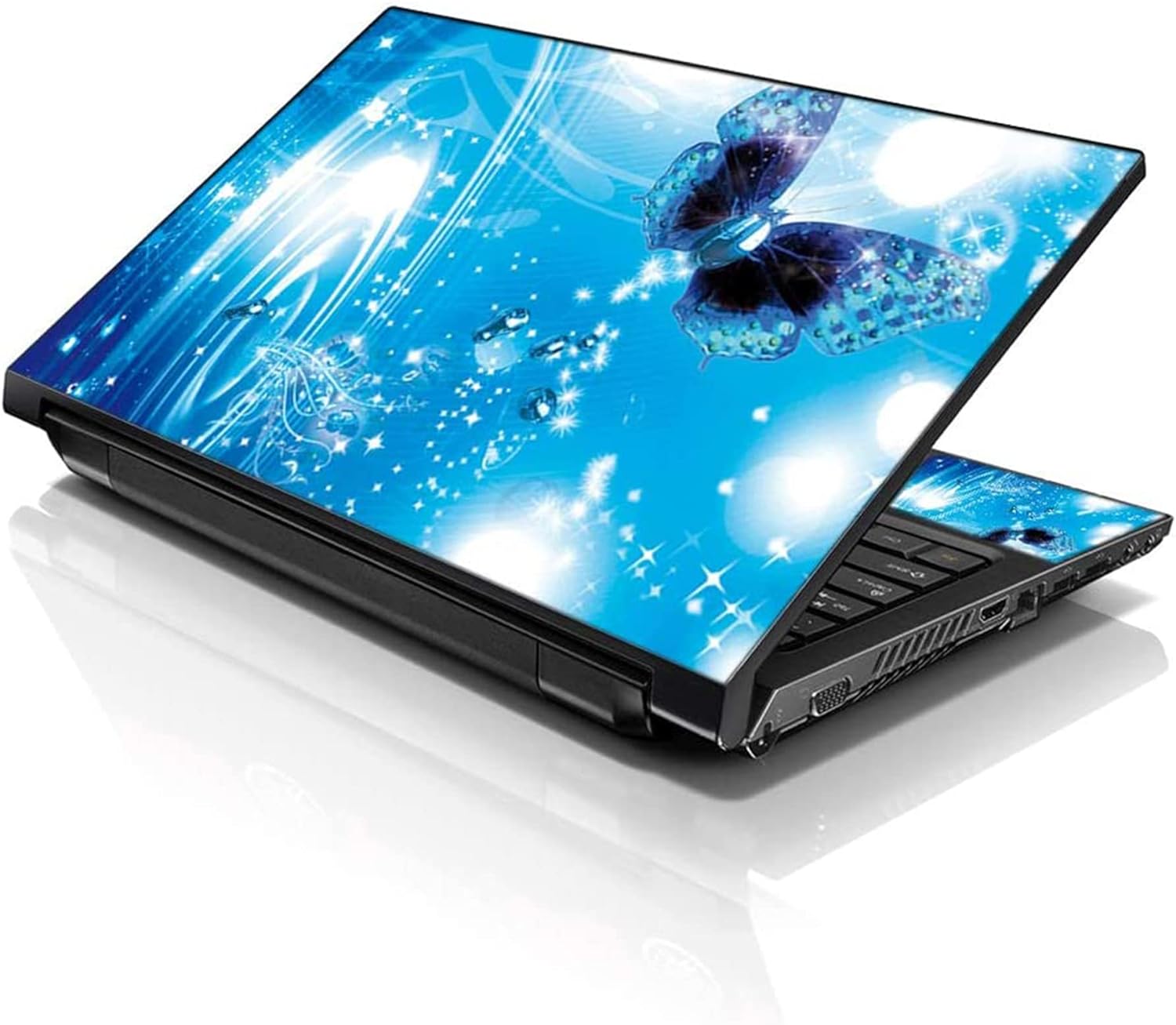 Water Butterfly Laptop Skin Decal with 2 Matched Graphical Wrist Padded ...