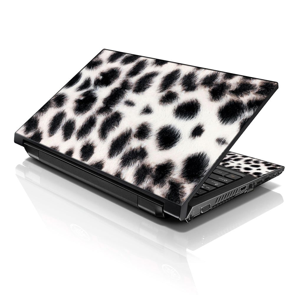 White Cat Print Laptop Skin Decal with 2 Matched Graphical Wrist Padded ...