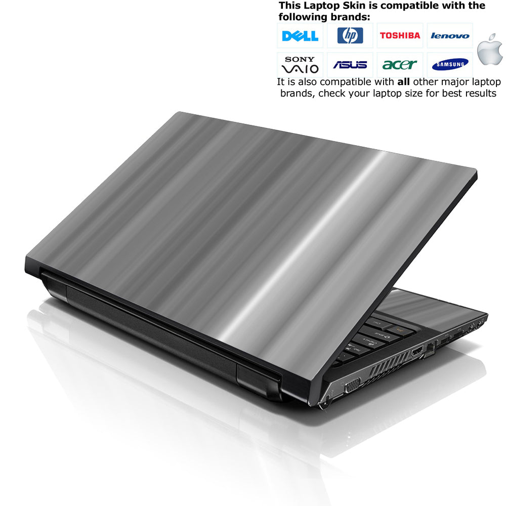 White Grey Simple Laptop Skin Decal with 2 Matched Graphical Wrist ...