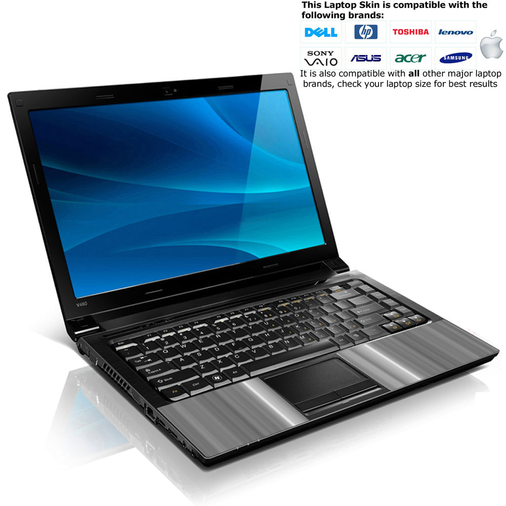 White Grey Simple Laptop Skin Decal with 2 Matched Graphical Wrist ...