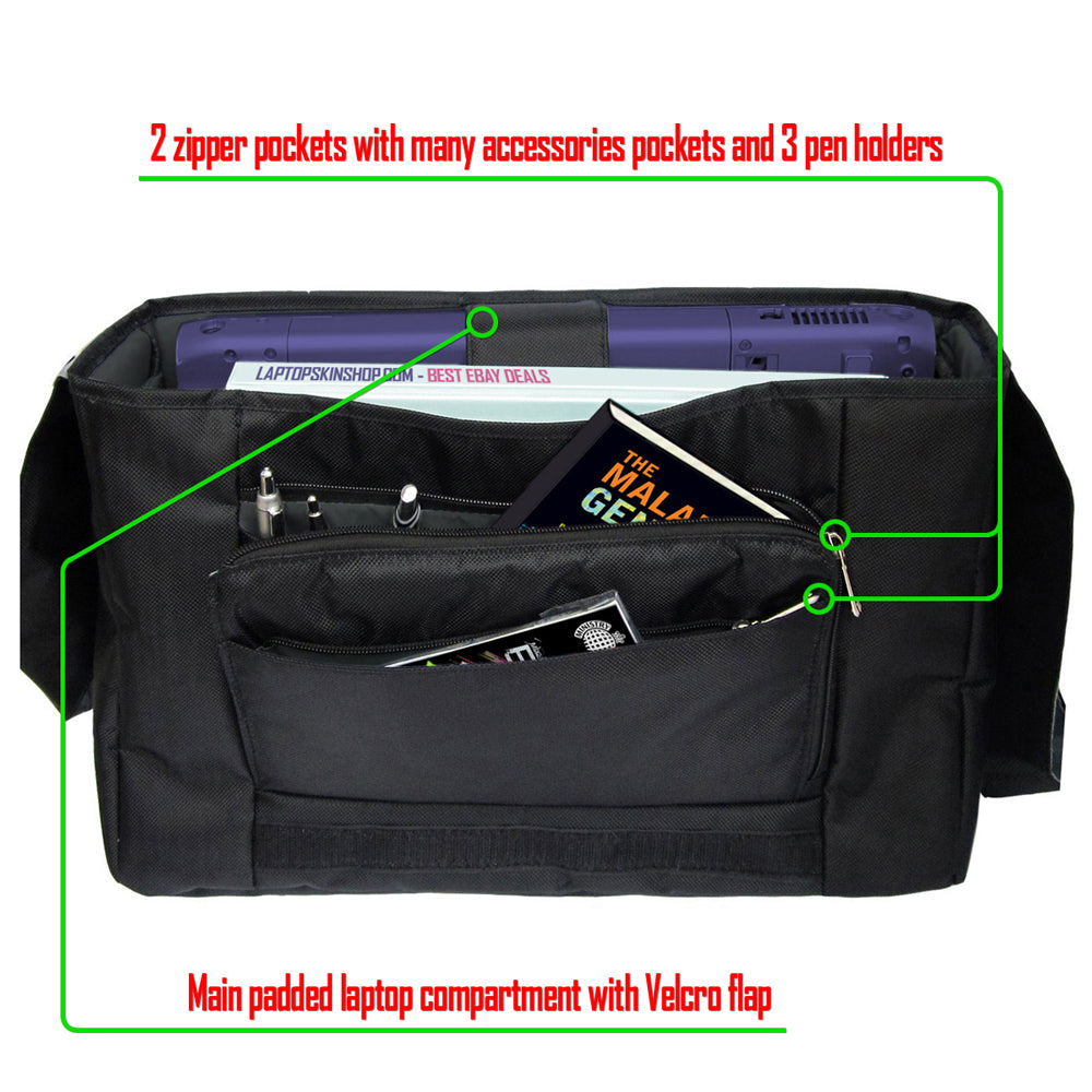 Butterfly Print Laptop Padded Compartment Shoulder Messenger Bag ...