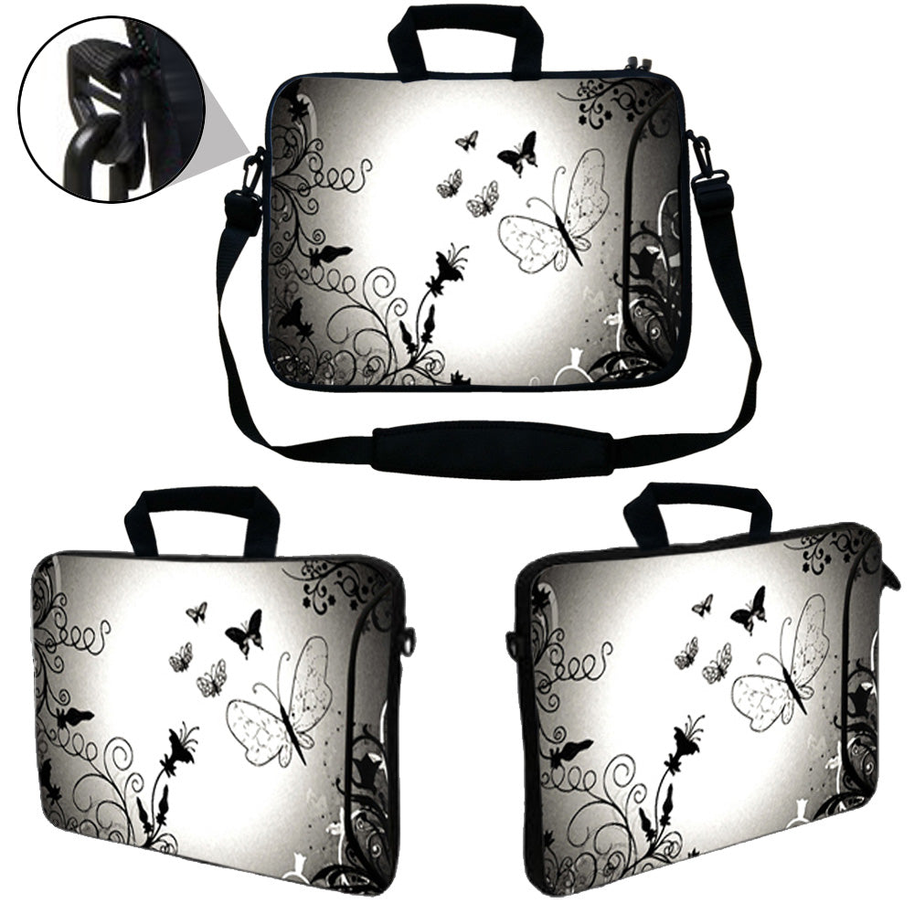 Dark Contrast Fade Butterfly Laptop Carrying Case with Large Side ...