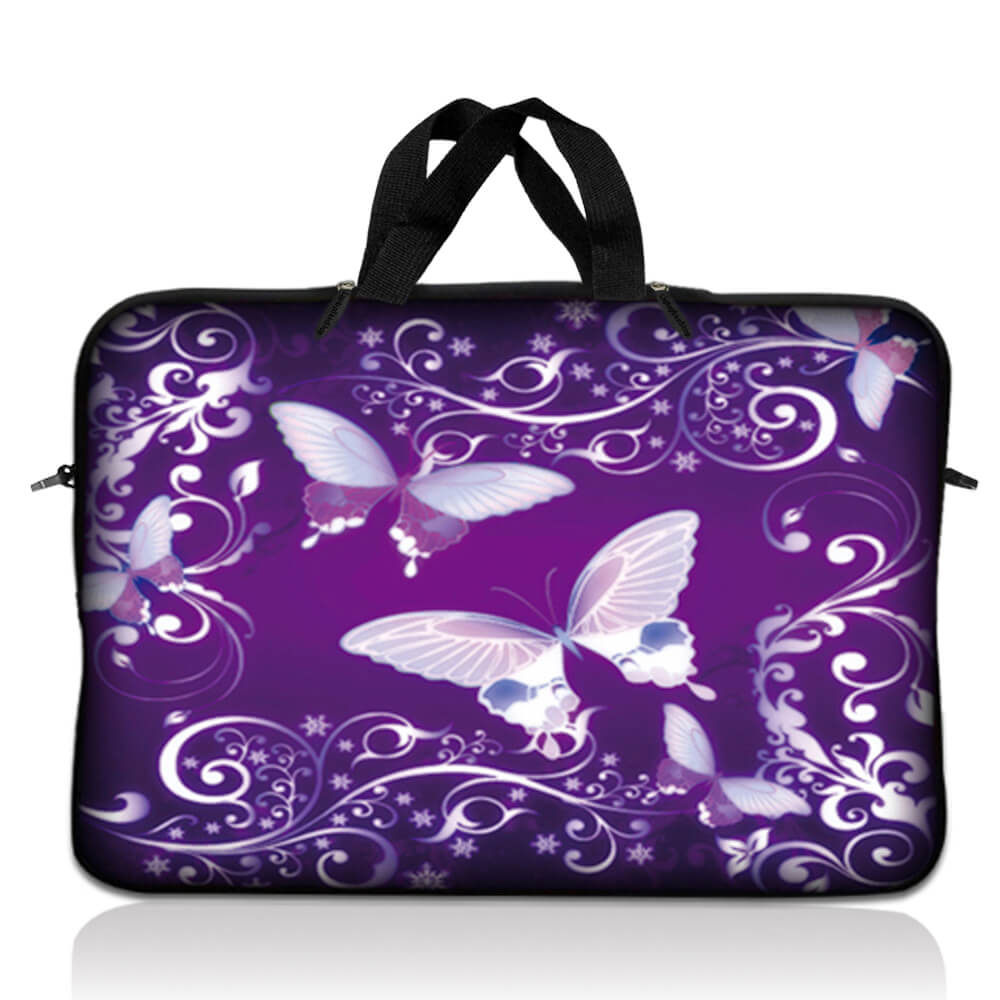 Purple Butterfly Laptop Notebook Sleeve Carrying Case with Carry Handle ...