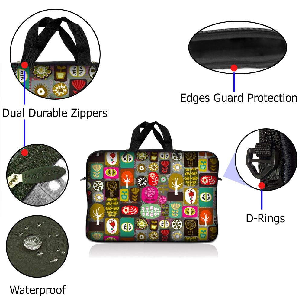 Symbols Designed Laptop Notebook Sleeve Carrying Case with Carry Handle ...