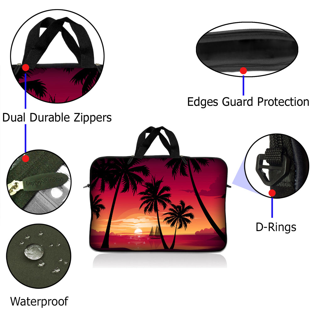 Hawaiian Paradise Palm Tree Laptop Notebook Sleeve Carrying Case with ...