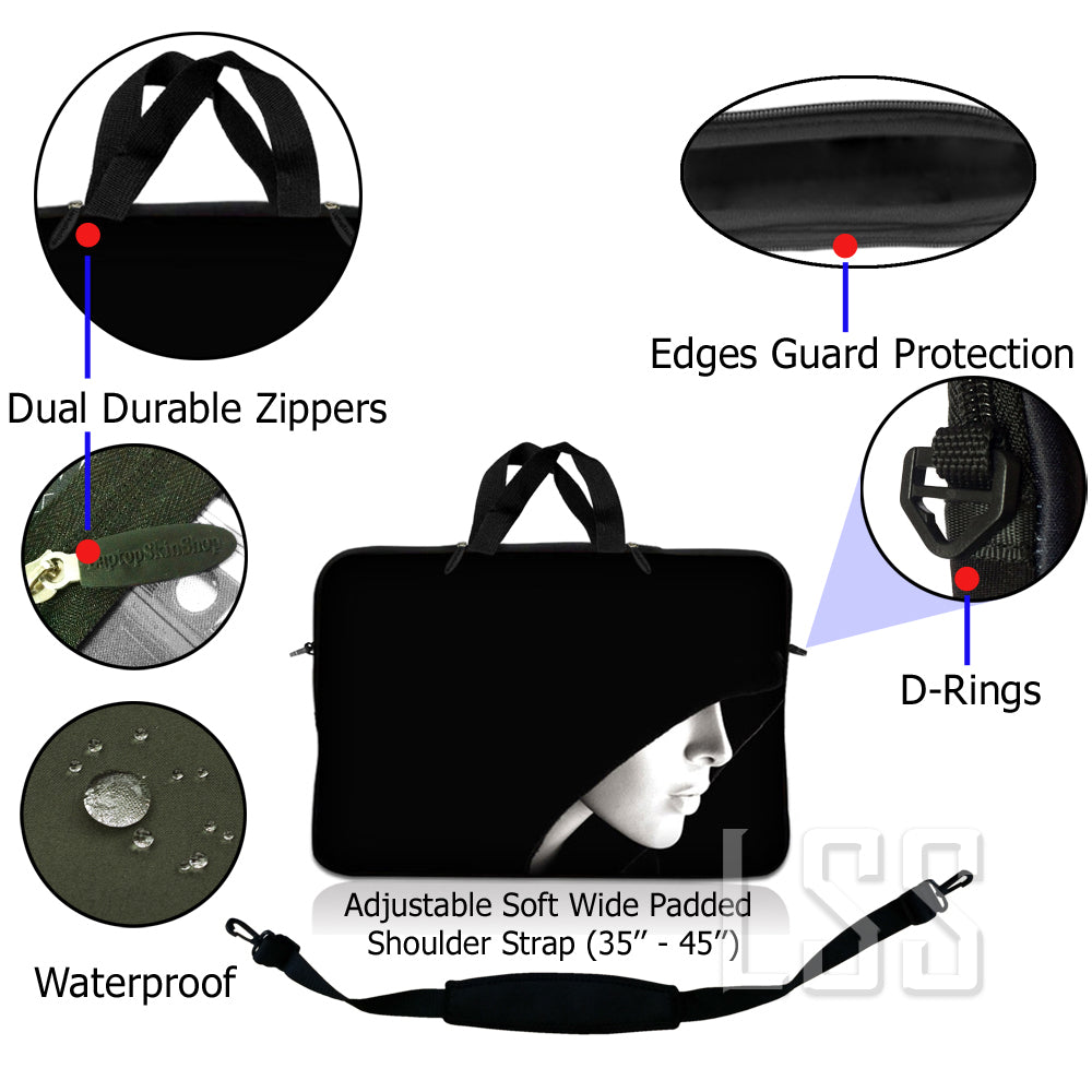 Lady in Hood Laptop Notebook Sleeve Carrying Case with Carry Handle ...