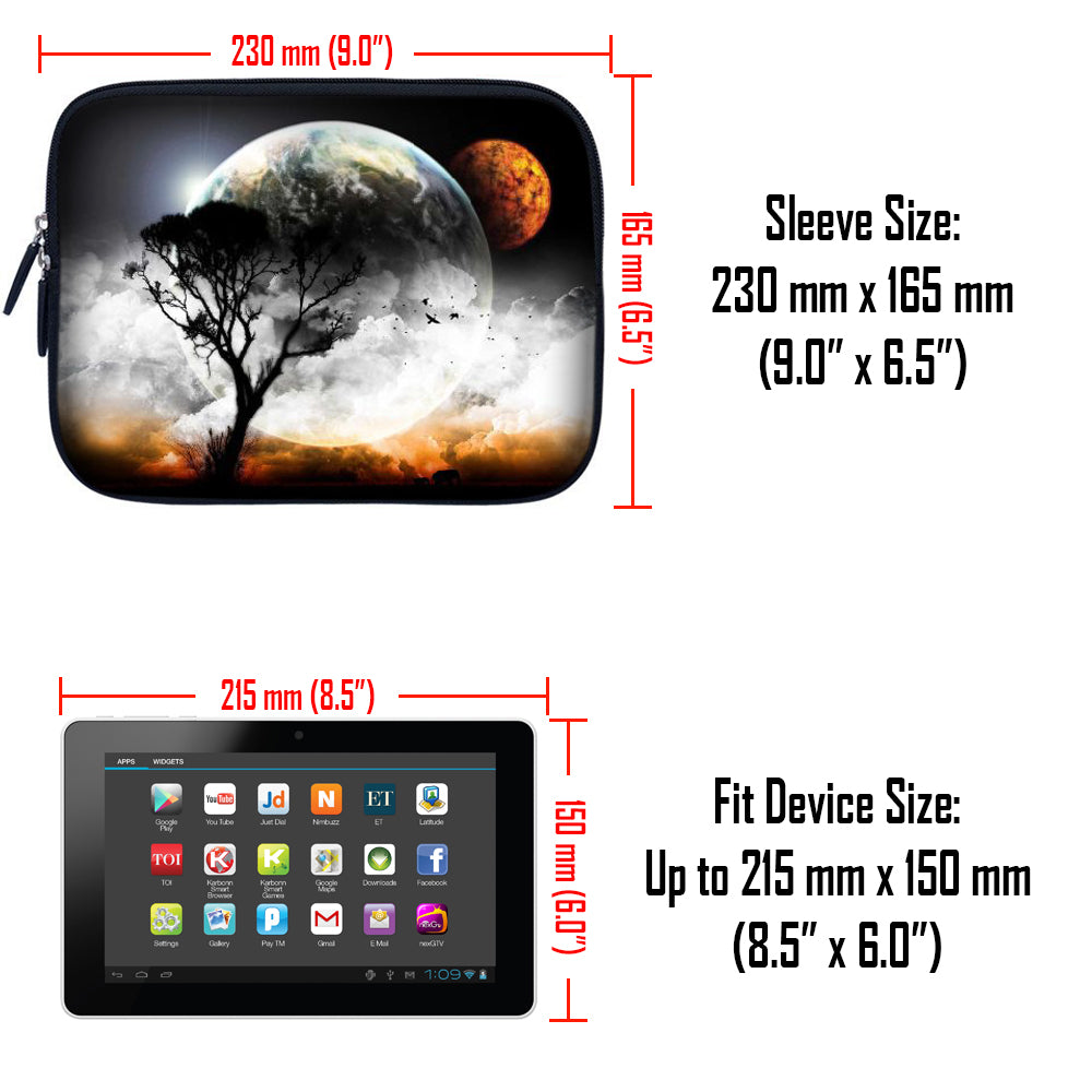 Earth and Moon Eclipse Tablet Carrying Case with Hidden Handle - Laptop ...
