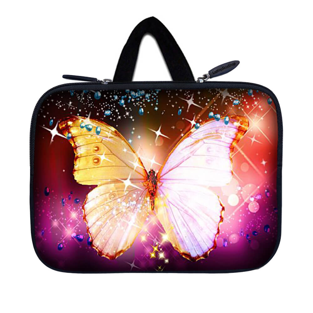 Sparkling Butterfly Tablet Case with Hidden Handle - Laptop Skin Shop