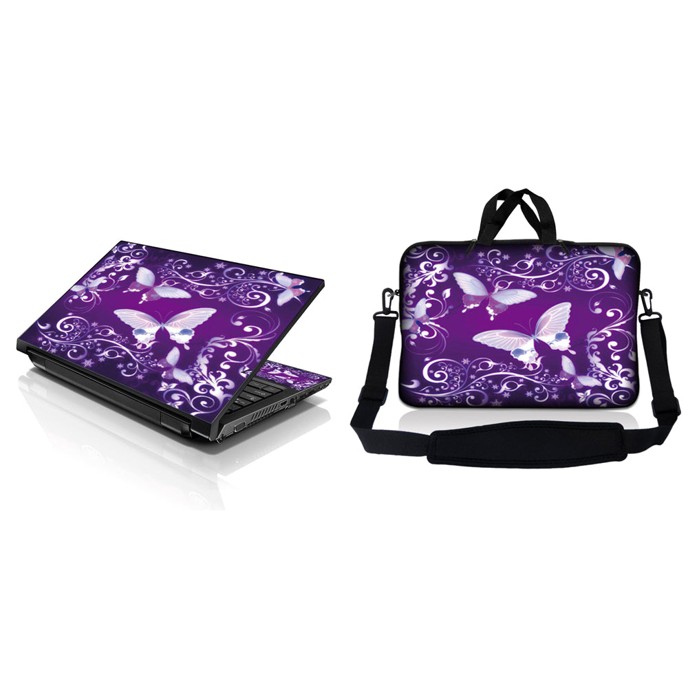 Purple Butterfly Laptop Sleeve & Skin Combo Pack – Laptop Skin Shop